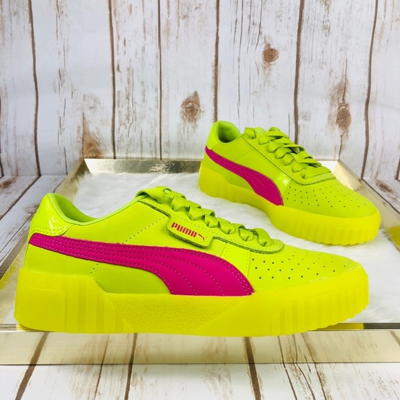 Puma | Shoes | New Rare Puma Cali 9s Neon Lime Fuchsia Sneakers | Poshmark